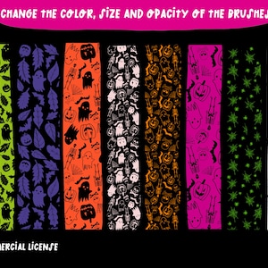 8 Halloween Pattern Brushes | Procreate Brush Set | Procreate Brush ...