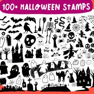 100 Halloween Procreate Stamp Bundle | Halloween Clipart | Procreate ...