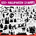 100 Halloween Procreate Stamp Bundle Halloween Clipart Procreate ...