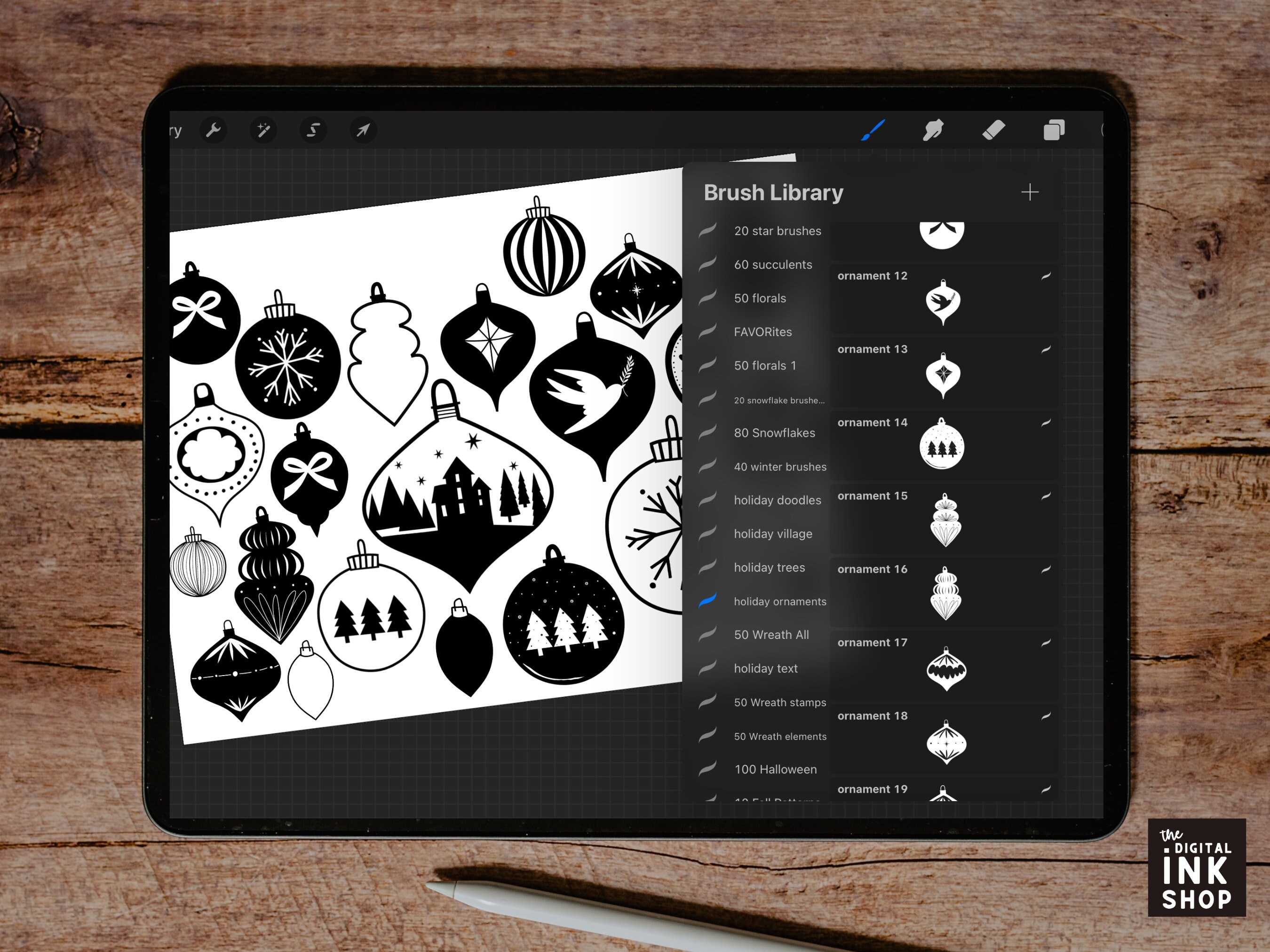 Procreate Ornament Stamp Brush Bundle: Holiday Palettes (digital ...