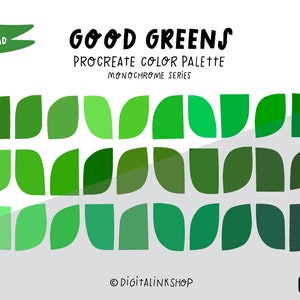 Green Shades Procreate Color Palette Procreate Color Swatches I ...