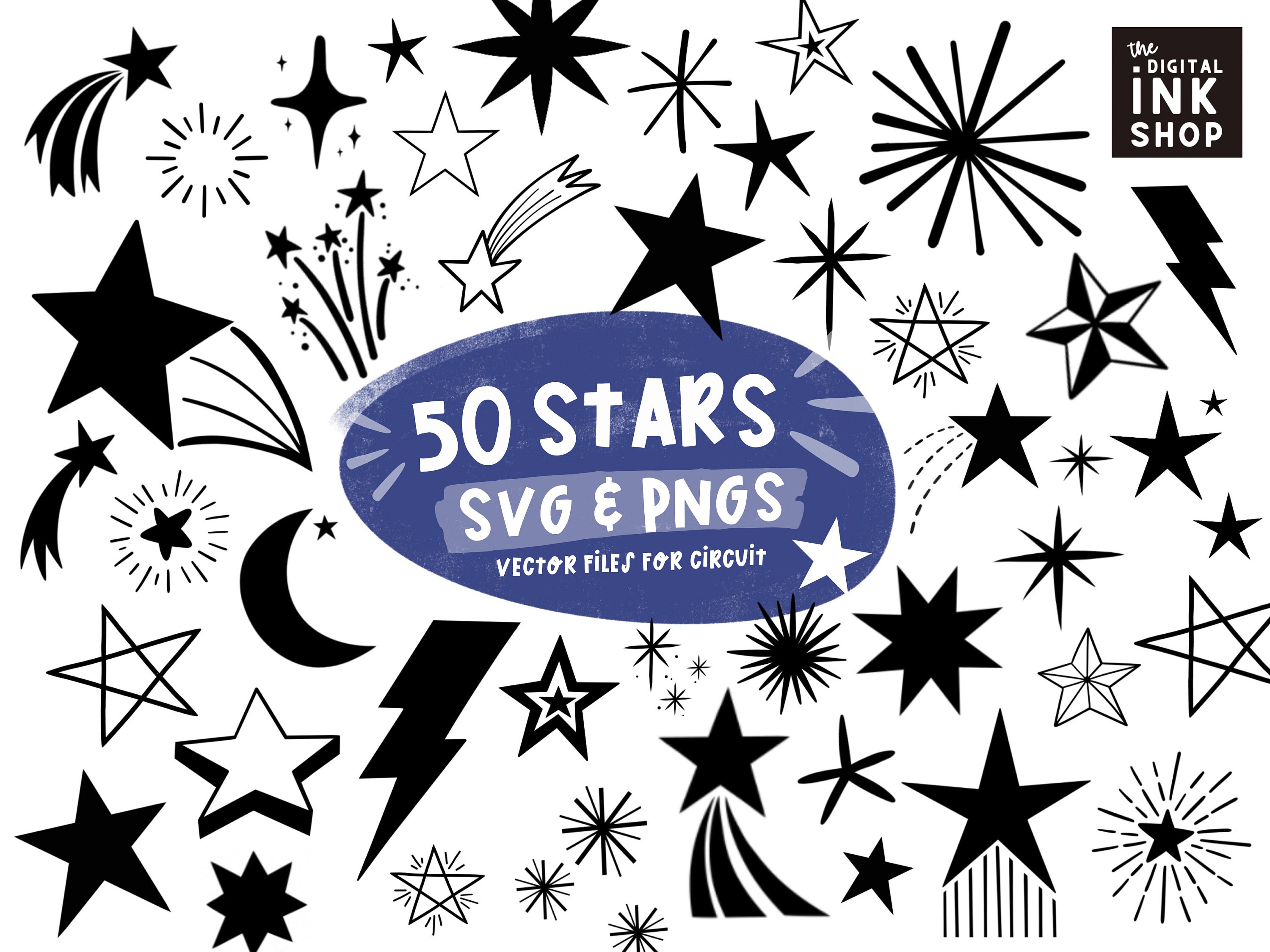 Star SVG Files | 50+ Star Svg Collection | SVG and PNG for Your Cricut Files I Svg Stars - Etsy