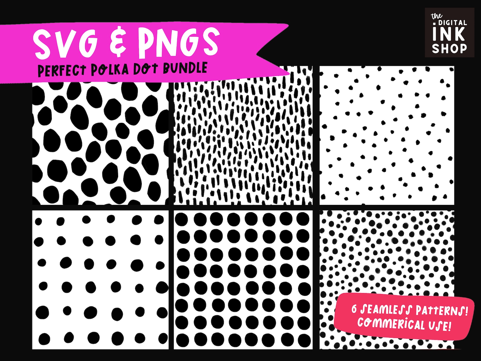 Seamless SVG Patterns I Polka Dot SVG Bundle L Svg Files for Cricut Svg ...