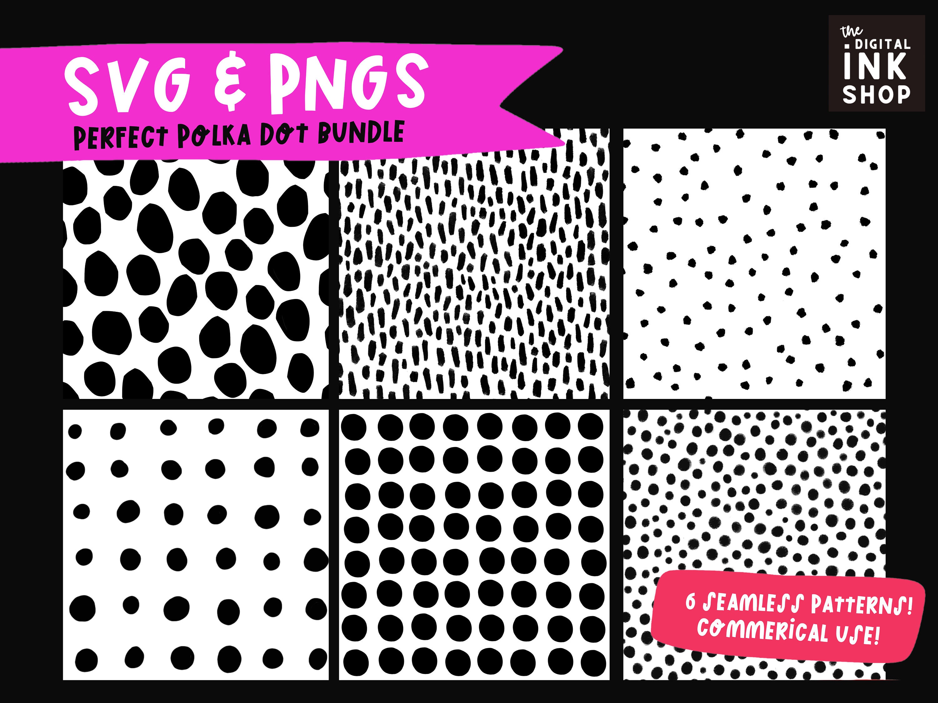 Seamless SVG Patterns I Polka Dot SVG Bundle L Svg Files for Cricut Svg ...