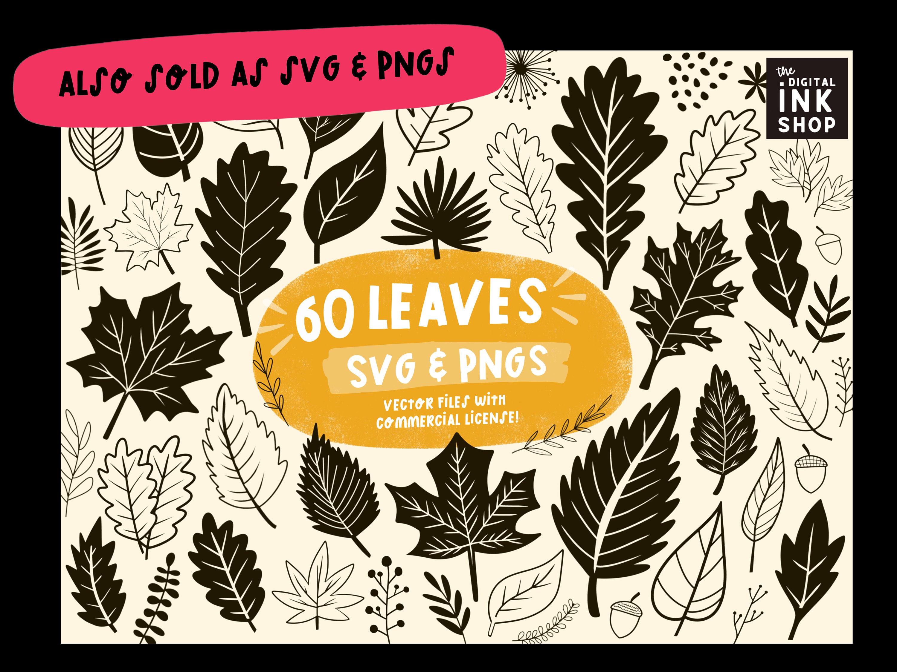 60 Procreate Stamp Set FALL Procreate Leaf Stamps - Etsy