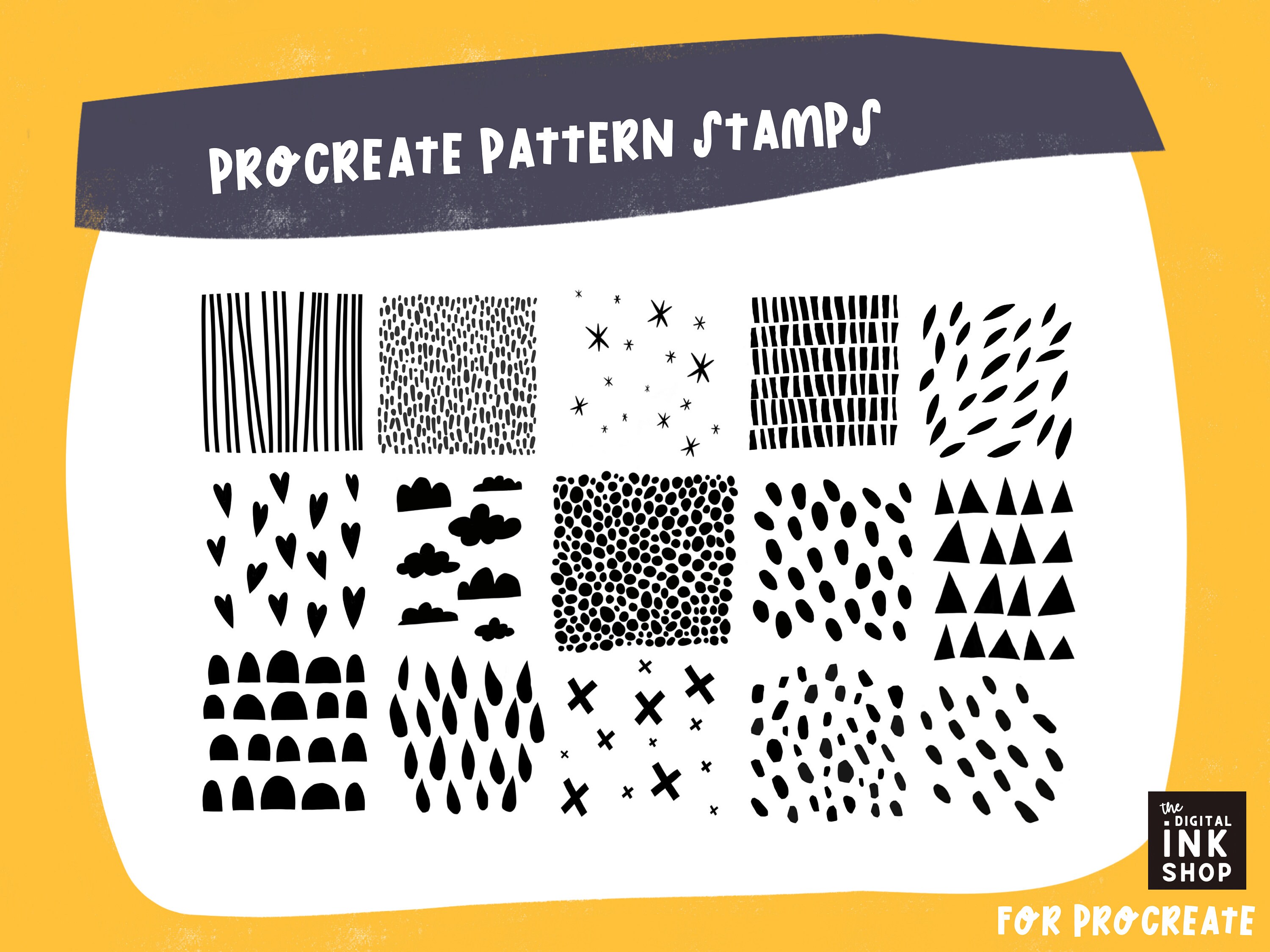 Procreate Stamp Set Pattern Stamps Procreate Brushes - Etsy