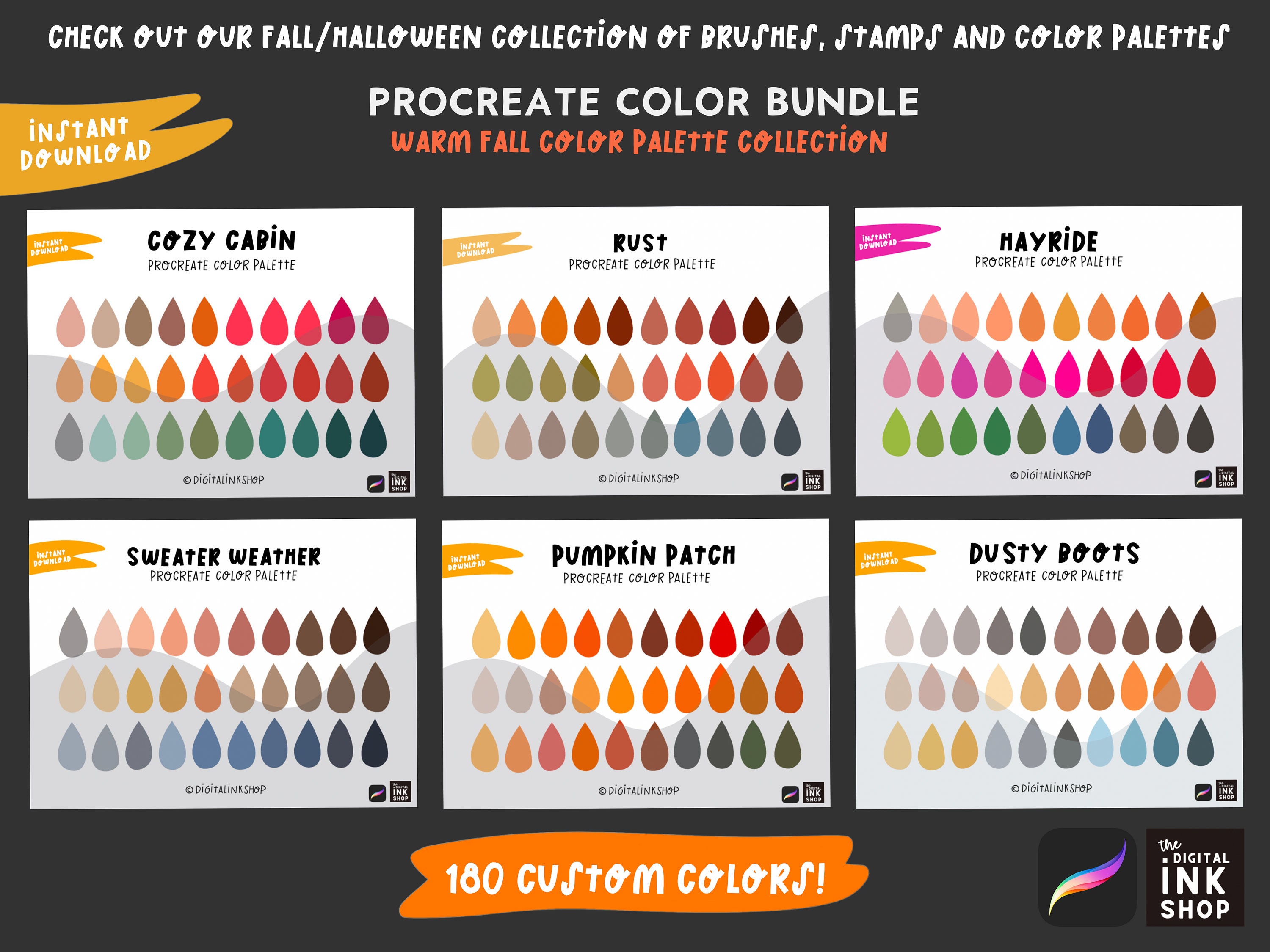 8 Halloween Pattern Brushes Procreate Brush Set Procreate - Etsy