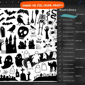 100 Halloween Procreate Stamp Bundle | Halloween Clipart | Procreate ...