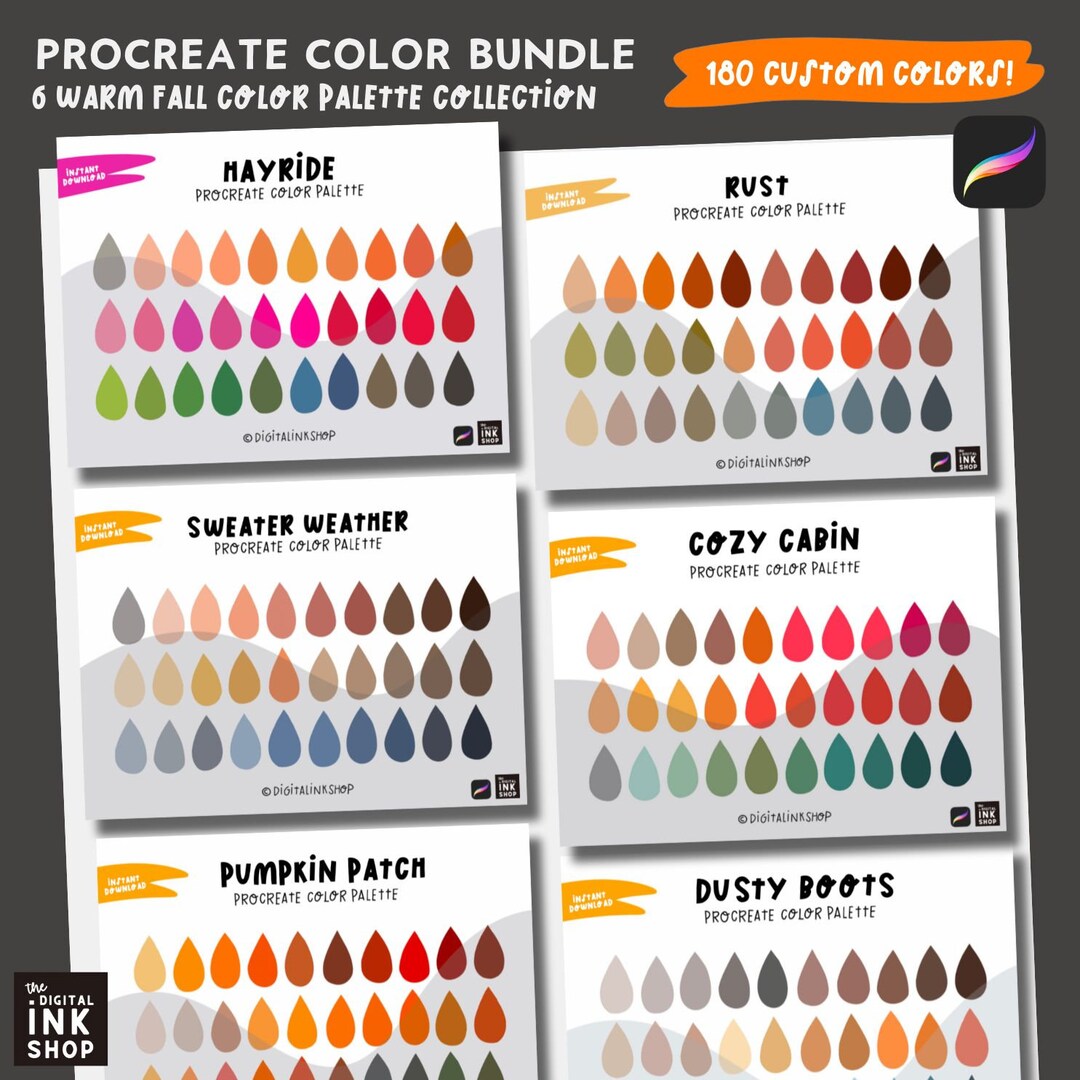 Procreate Color Palette BUNDLE | Fall Collection | Color Swatch Bundle ...