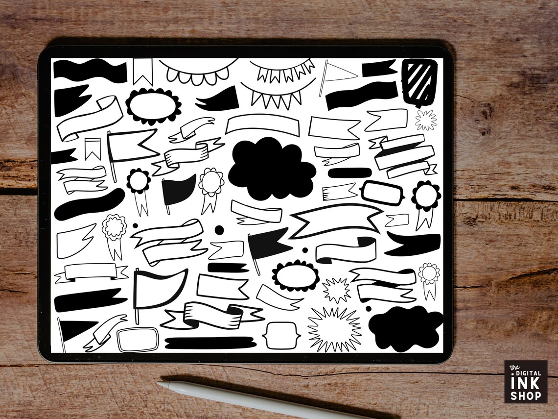 Procreate Stamp Bundle Flags and Banners Procreate Brushes - Etsy