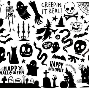 100 Halloween Procreate Stamp Bundle | Halloween Clipart | Procreate ...