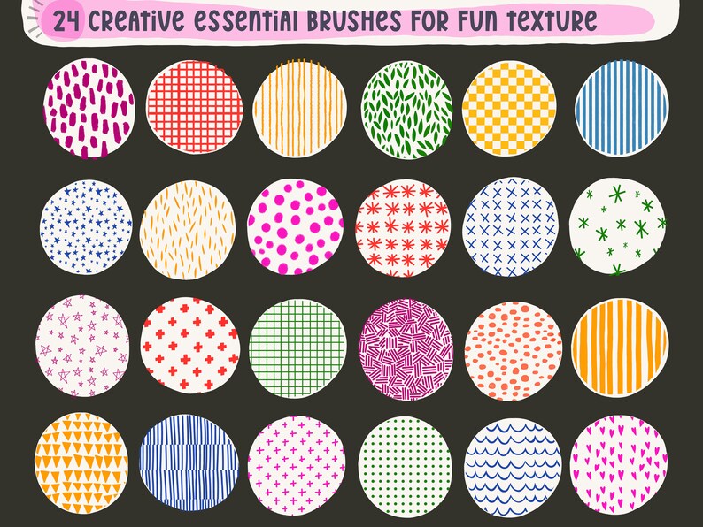 Procreate Pattern Brushes Procreate Brushes Set of 24 - Etsy