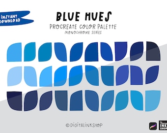 Green & Blue Hues Procreate Color Palette: 30 Swatches (digital ...