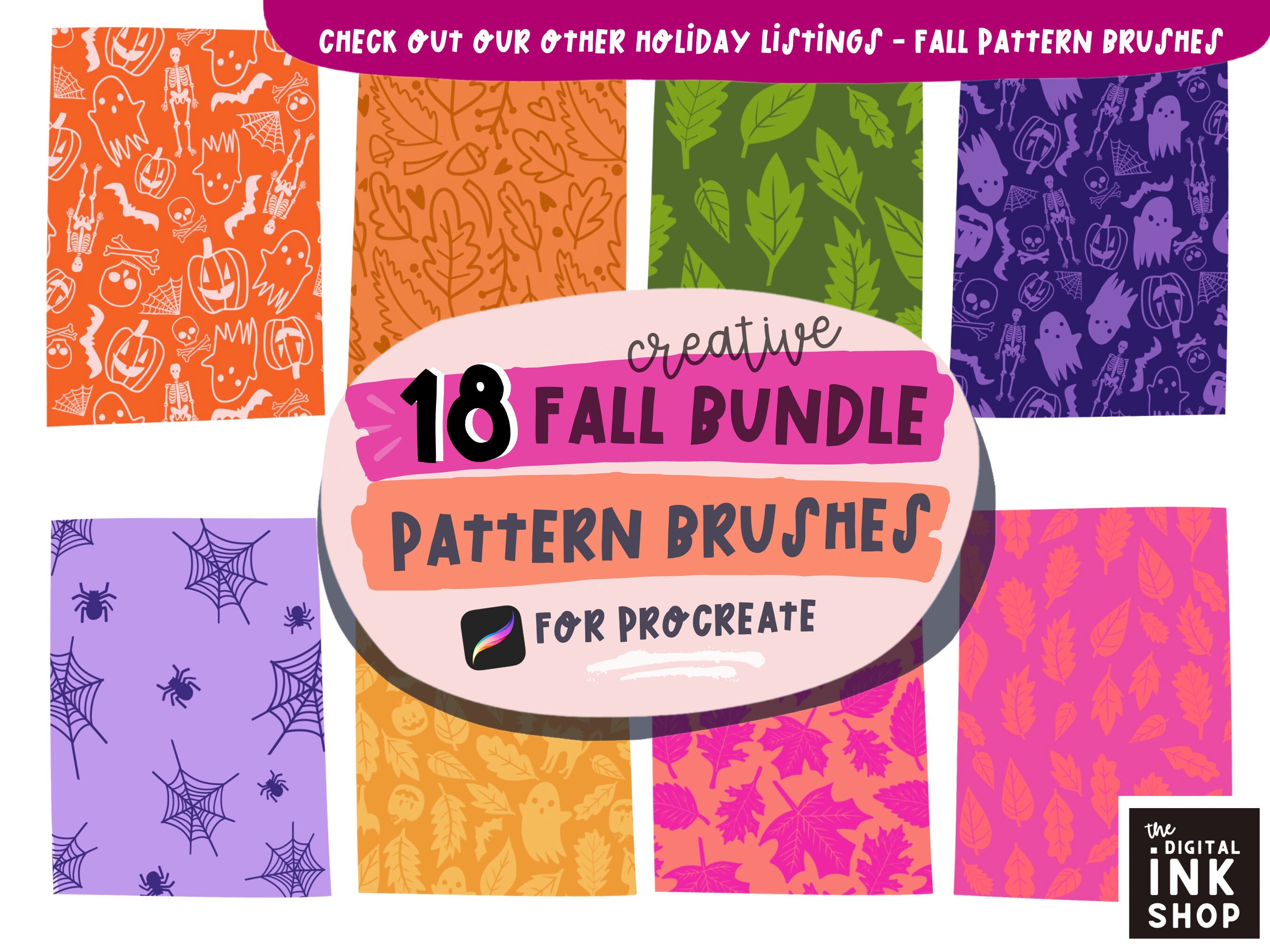 30 Holiday Pattern Brushes Procreate Brushes Procreate - Etsy