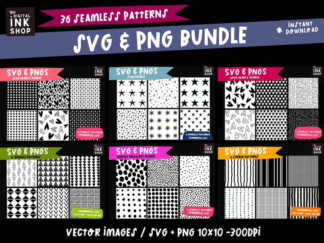 Huge SVG Bundle Seamless SVG Patterns L 30 Background Patterns SVG ...
