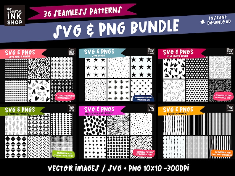 Huge SVG Bundle Seamless SVG Patterns L 30 Background Patterns SVG ...