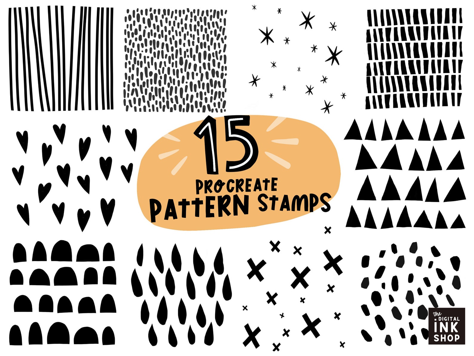 Procreate Stamp Set Pattern Stamps Procreate Brushes - Etsy