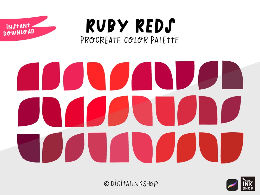 Ruby Red Procreate Color Palette: 30 Christmas Hues (digital Download ...