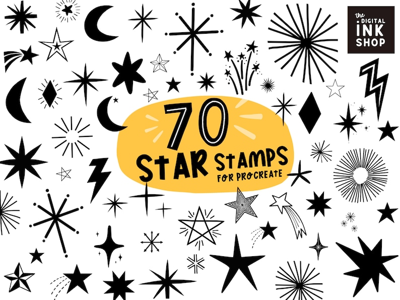 Star Procreate Stamps L Procreate Star Stamps Procreate - Etsy