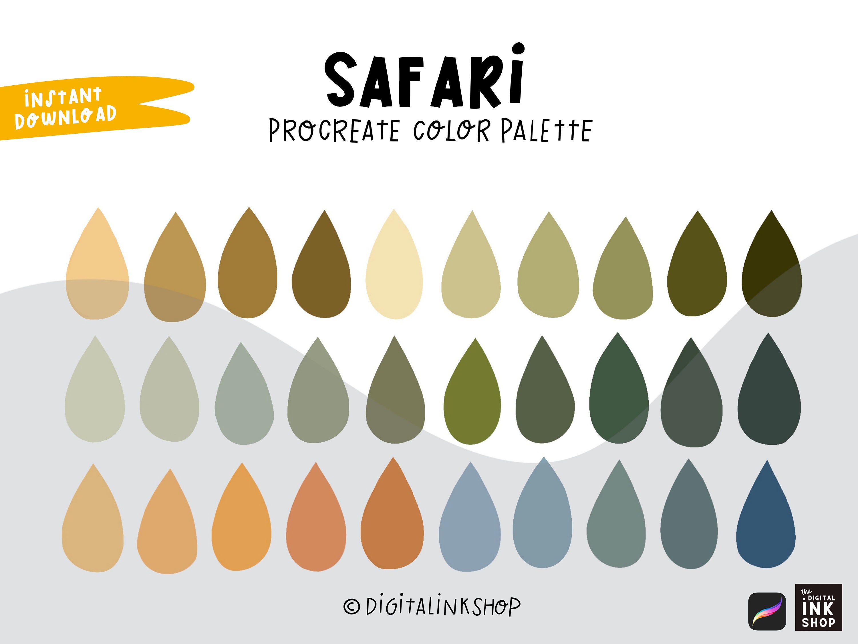 Procreate Color Palette Procreate Color Swatches Safari Theme L Neutral ...