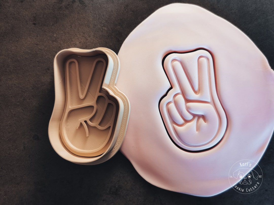 Victory Sign, Peace Sign Cookie Cutter & Stamp - Etsy