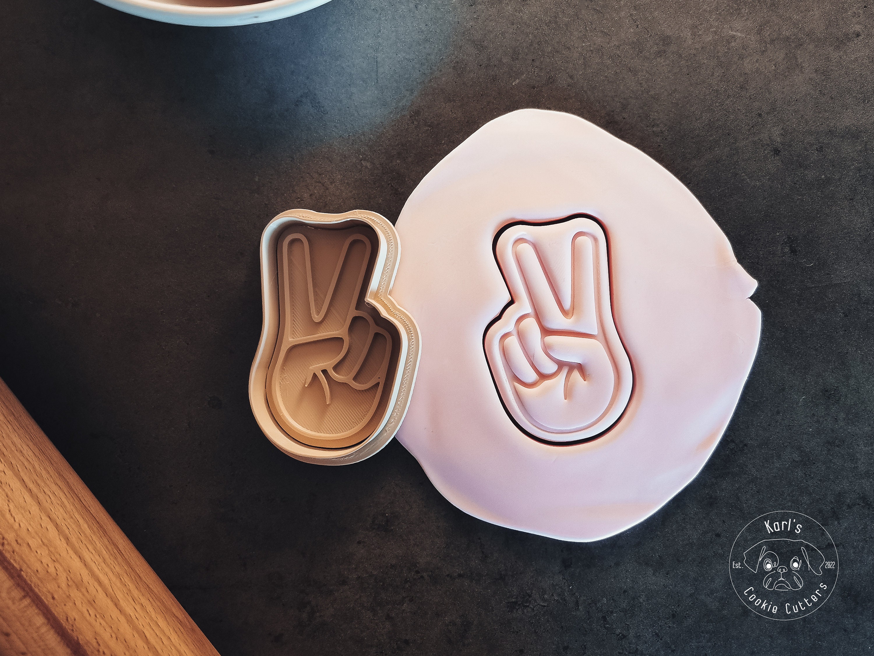 Victory Sign, Peace Sign Cookie Cutter & Stamp - Etsy