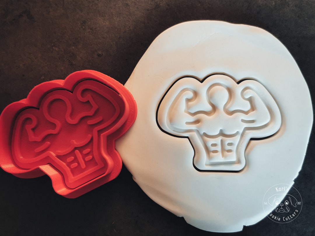 Gym Body, Bodybuilder Cookie Cutter & Stamp I Fondant Stamp - Etsy