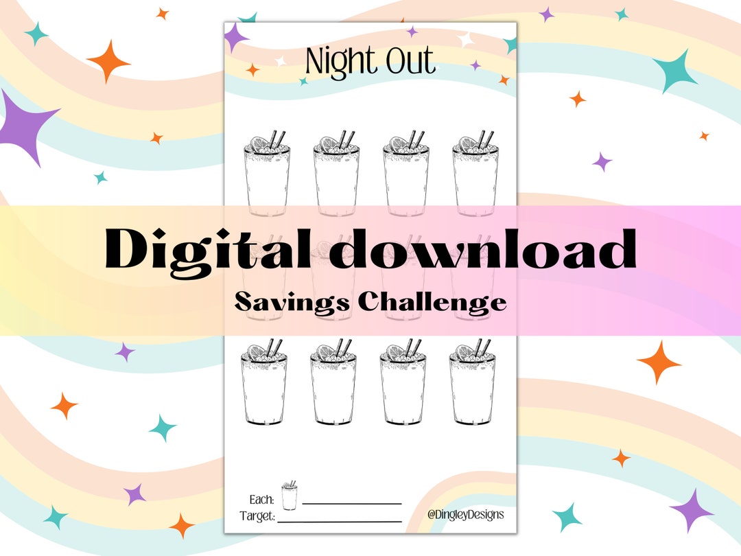 Night Out Savings Fund Tracker, Budget, Budgeting, Savings Challenge ...