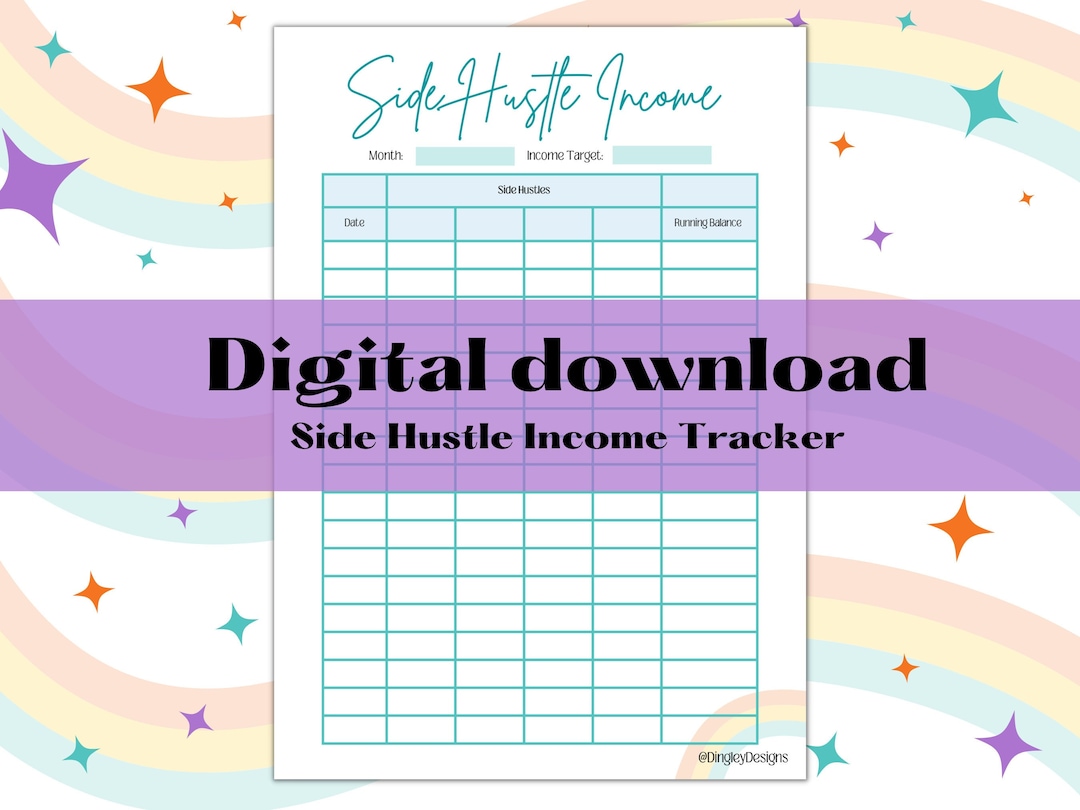 Side Hustle Income Tracker, Instant Digital Download. Budget Tracking ...
