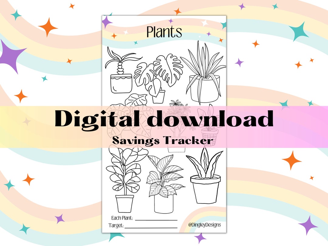 Plants and Garden Savings Tracker, Budget, Budgeting, Savings Challenge ...