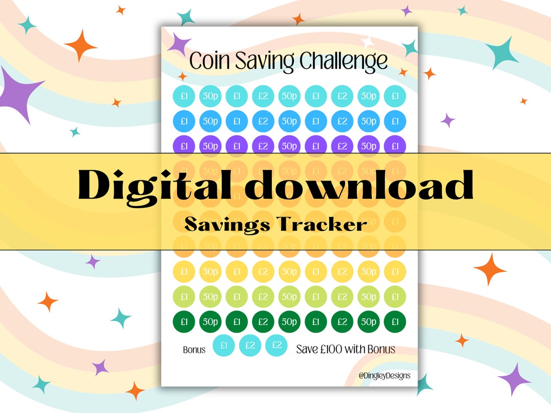 Coin Digital Saving Challenge Tracker, Budgeting, Budget, Save, Saving ...