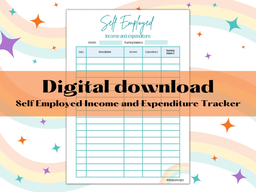 Self Employed Income/ Expenditure Tracker, Instant Digital Download ...