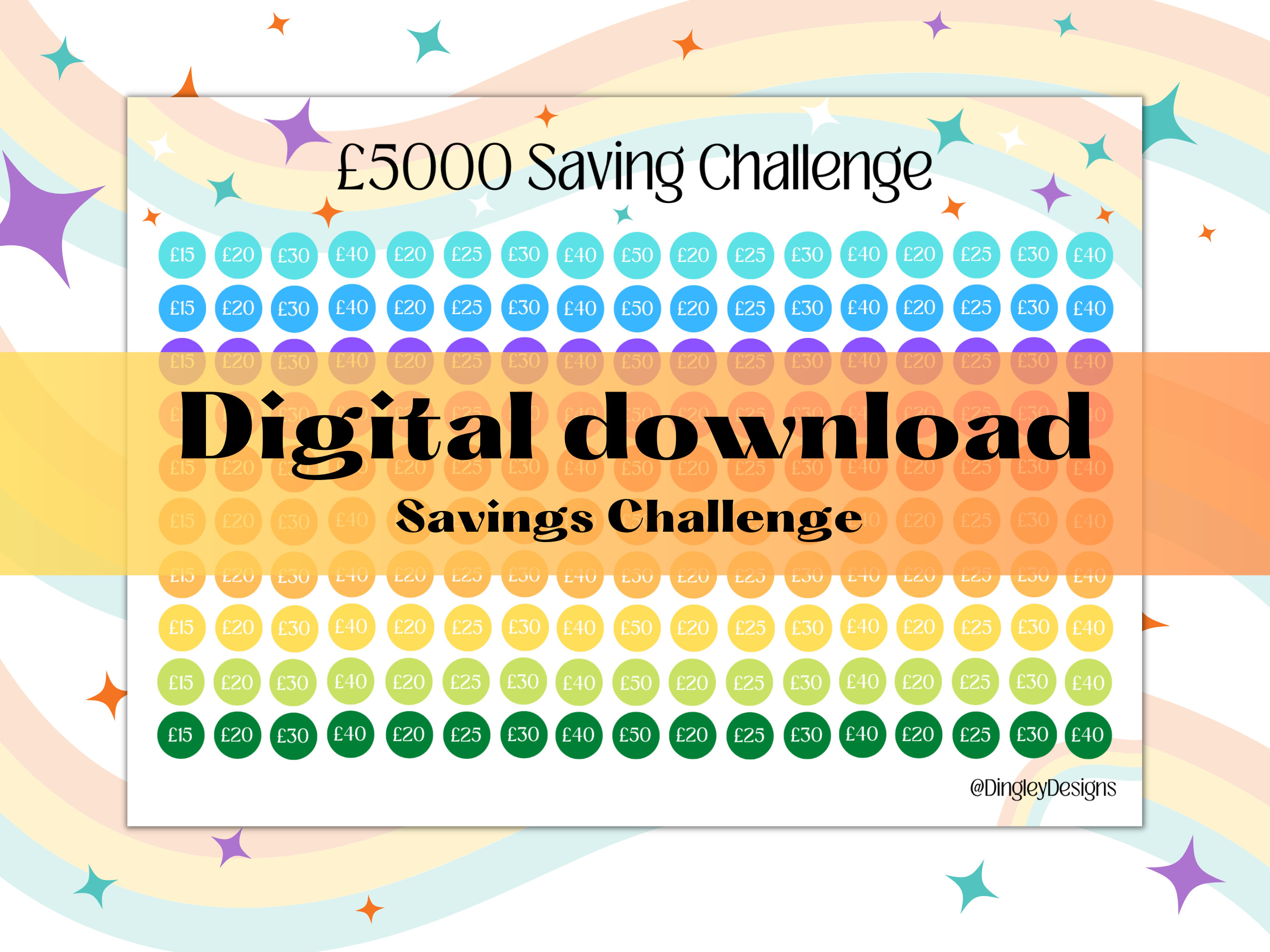 Digital 5000 Saving Challenge Tracker Budgeting Budget - Etsy