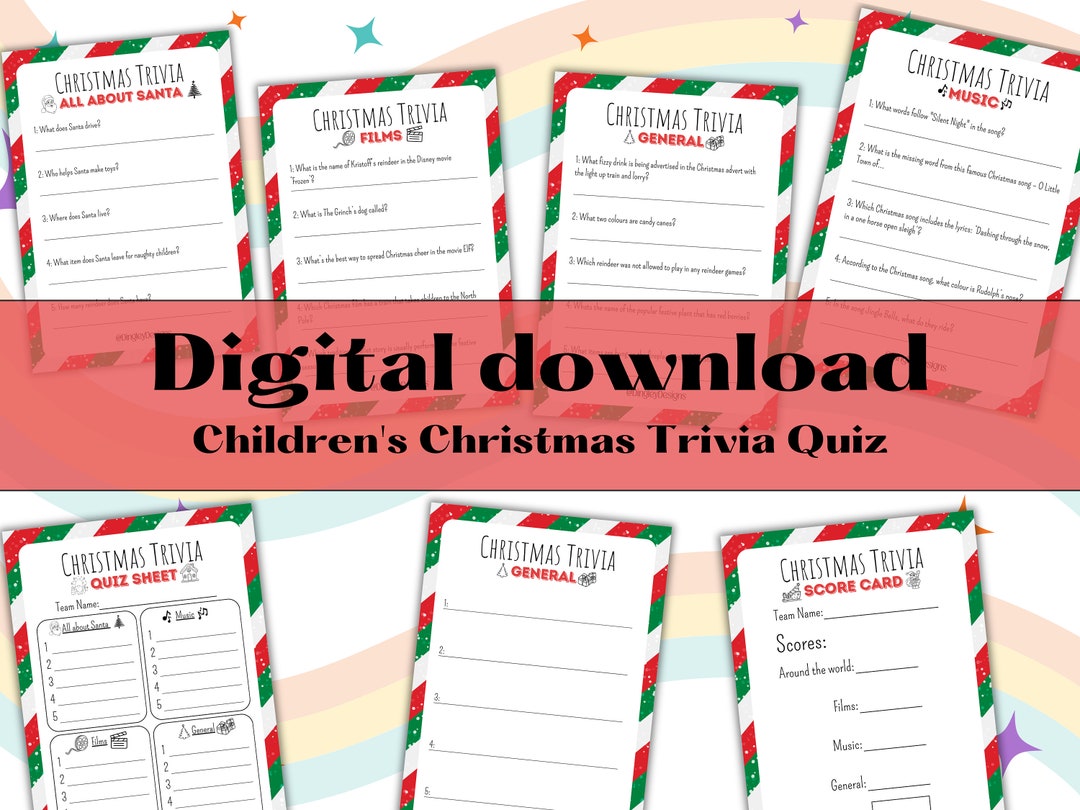 Children's Christmas Trivia Quiz, Children, Kid, Kids, Family, Party ...