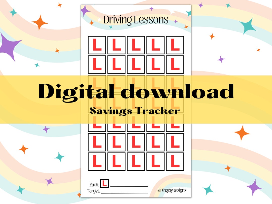 Driving Lessons Fund Tracker, Budget, Budgeting, Savings Challenge ...