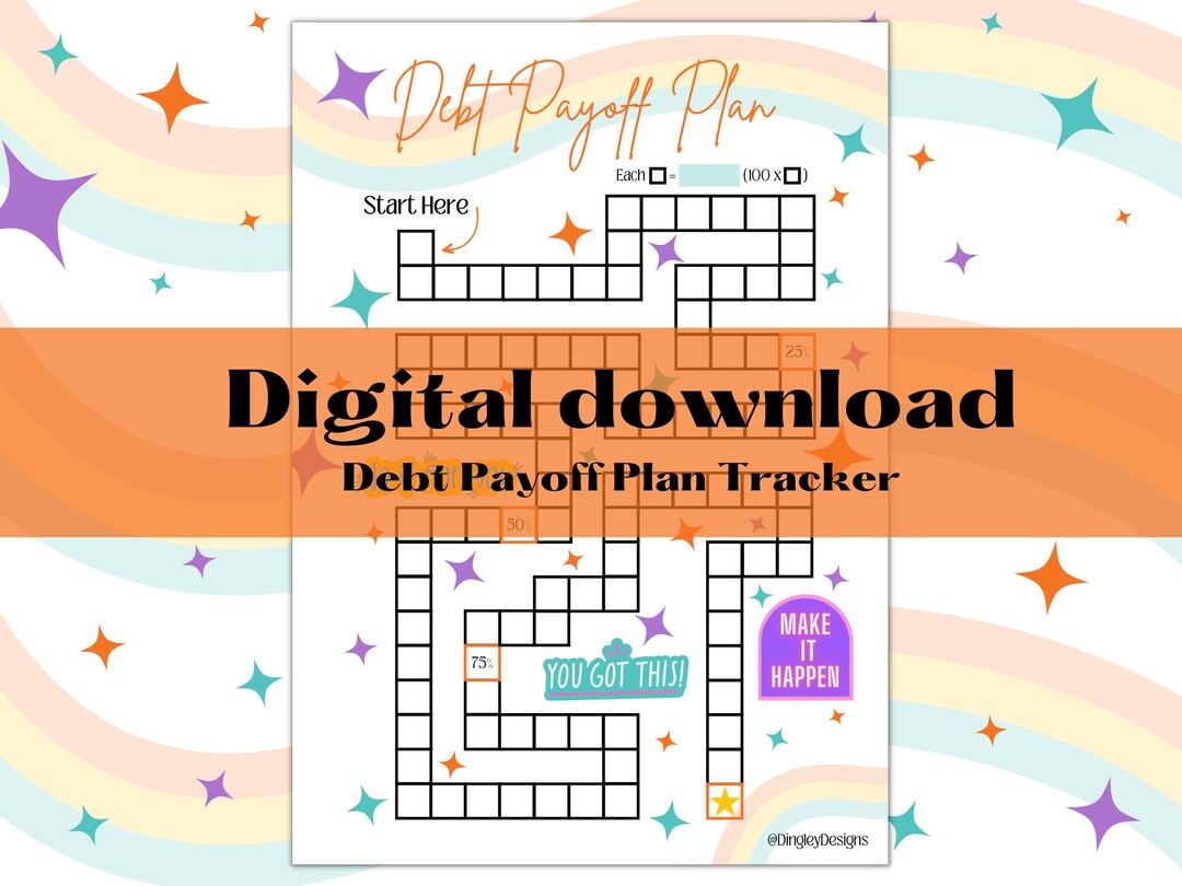 Debt Payoff Plan, Challenge to Pay off Debt, Colour in Tracker, Instant ...