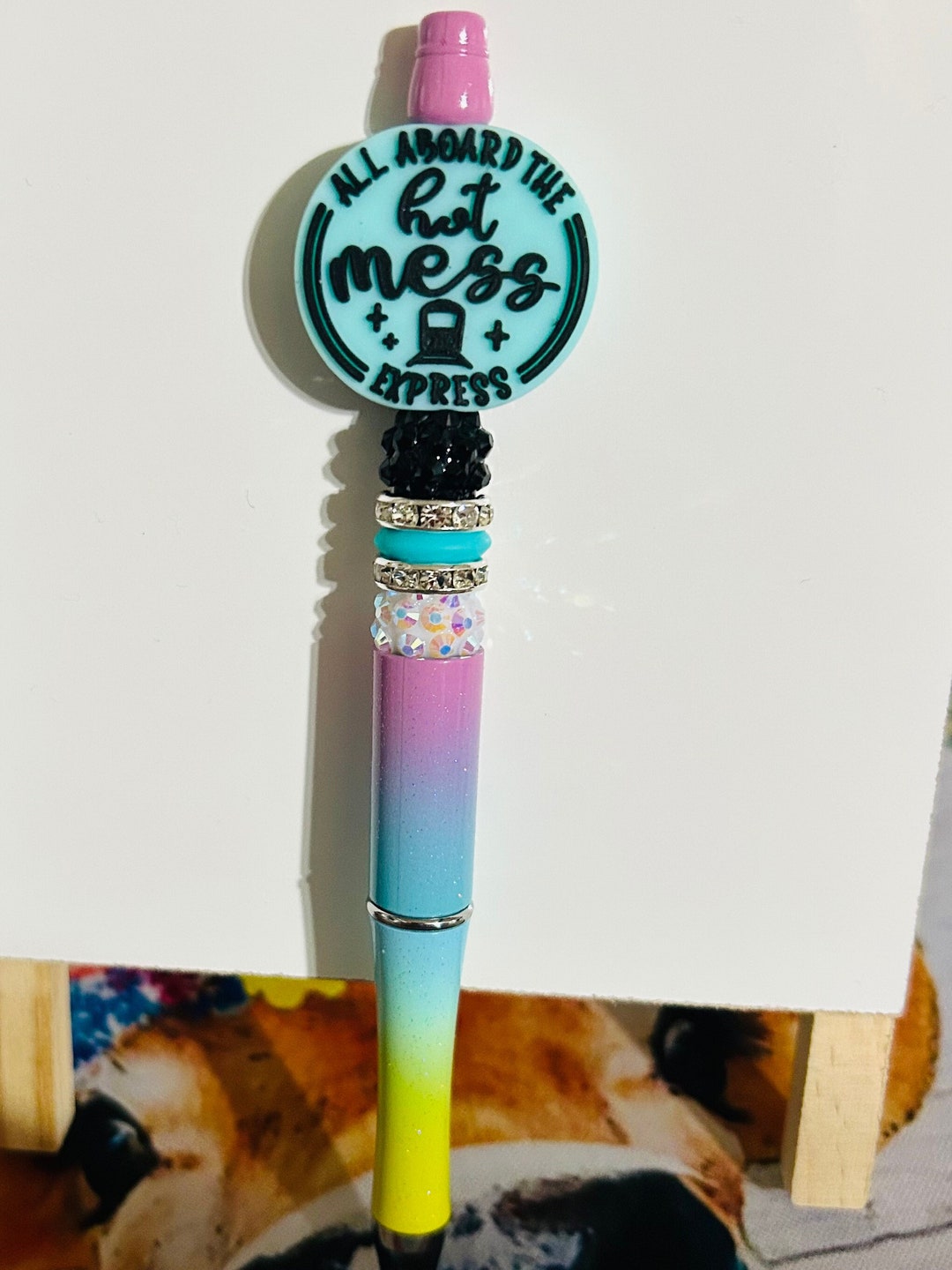 Hot Mess Express in Teal Beaded Pen - Etsy