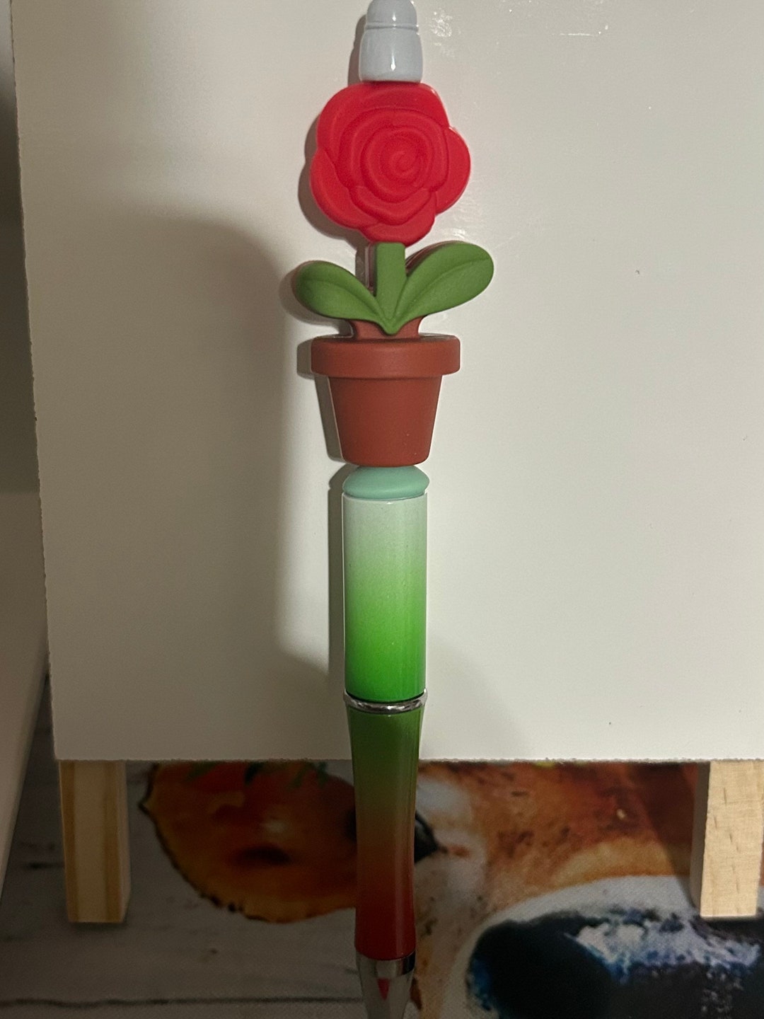 Red Rose Pot Pen - Etsy