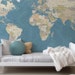 Vintage Geographic Executive World Map Wall Mural - Giant Removable ...
