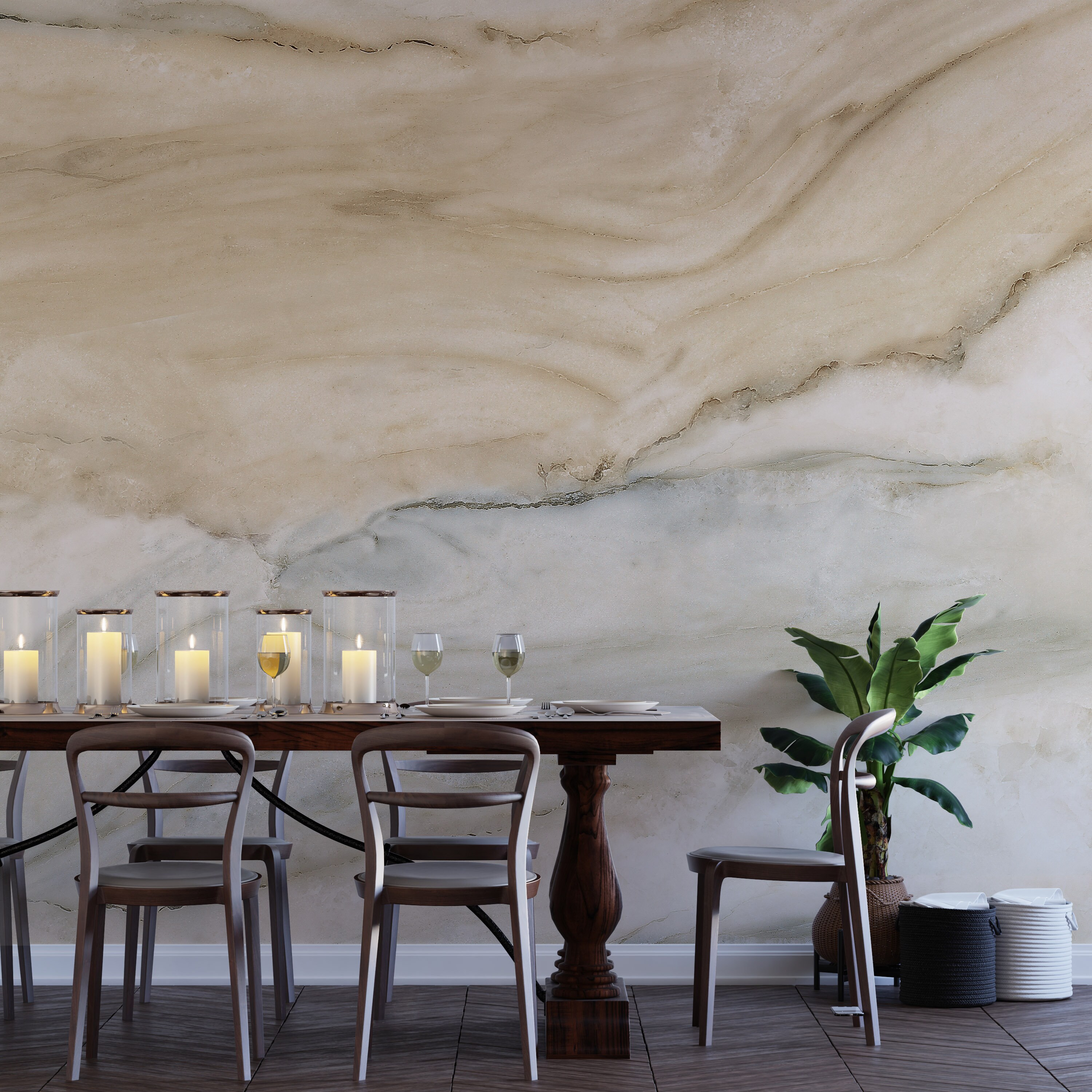 Buy Classic Beige Marble Wallpaper Abstract Beige Marble Mural Luxury ...