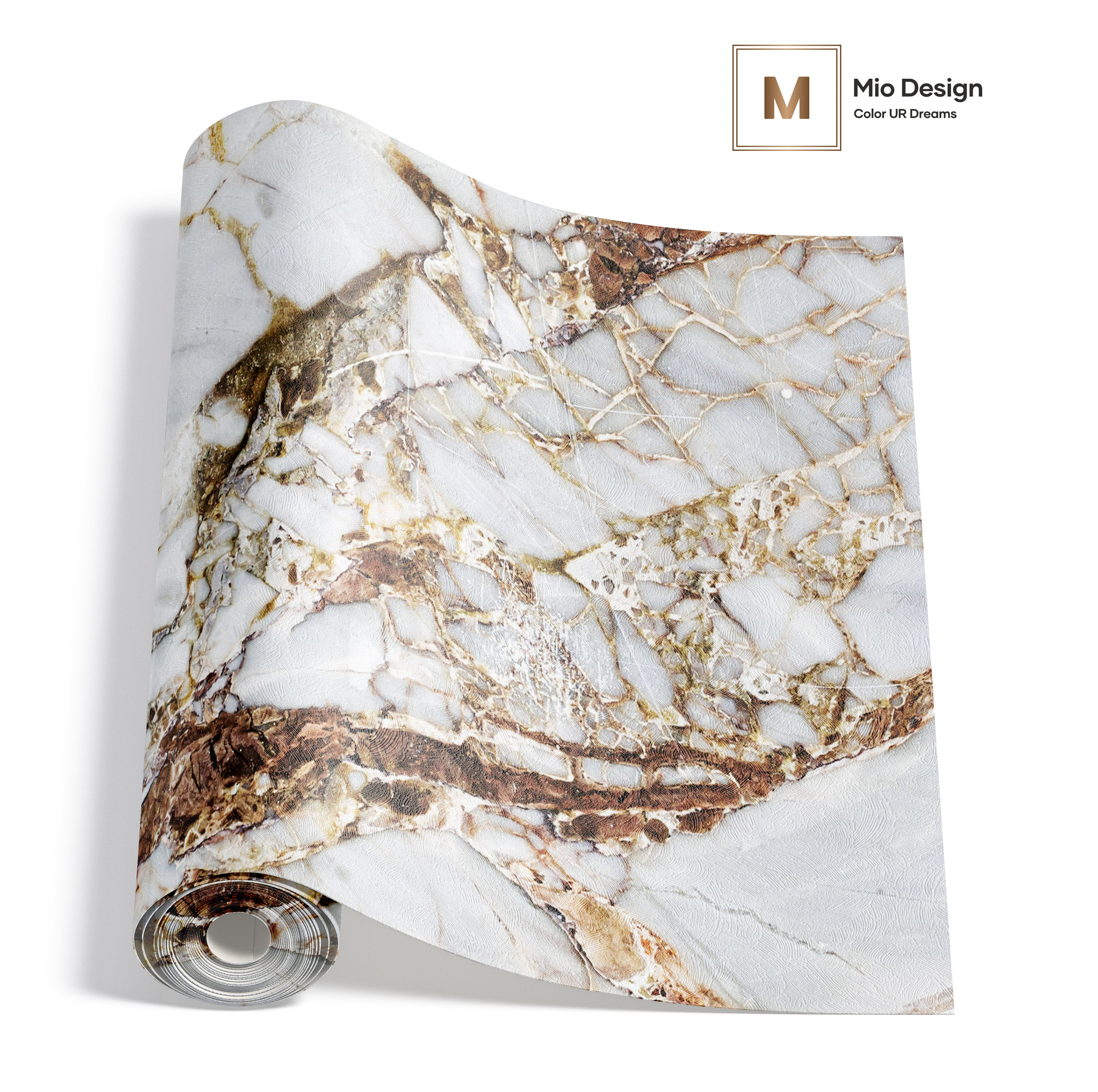 Modern White Gold Marble Wallpaper Aesthetic Minimalist Mural Liquid ...