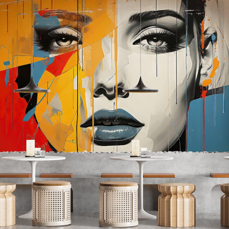 Face Wall Mural - Etsy