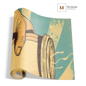 VINTAGE Cup of Coffee Wallpaper | Retro Restaurant Wallpaper | Pub Bar ...