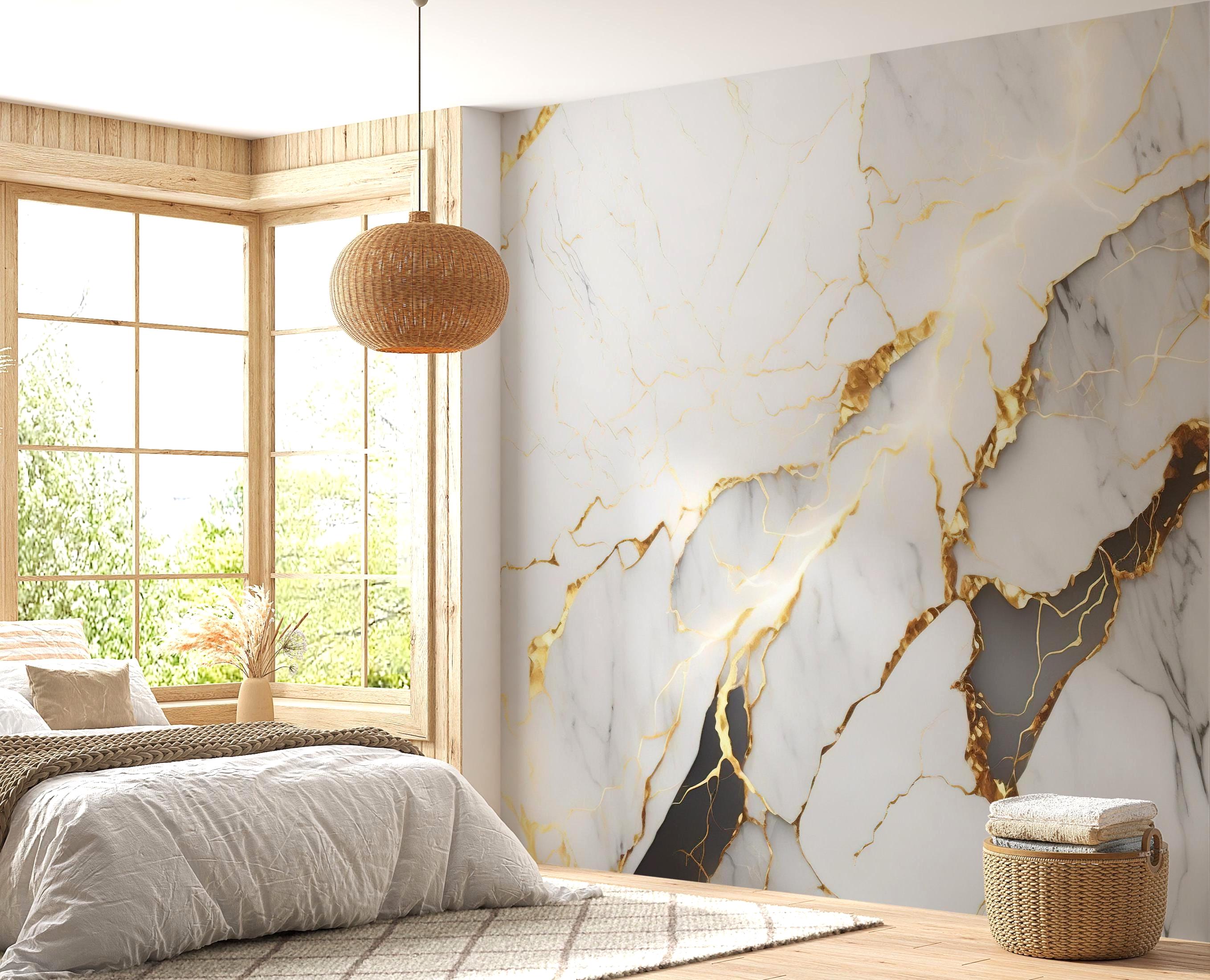 PERFECT Gold Marble Wallpaper | Modern Abstract Gold Mural | Luxury ...