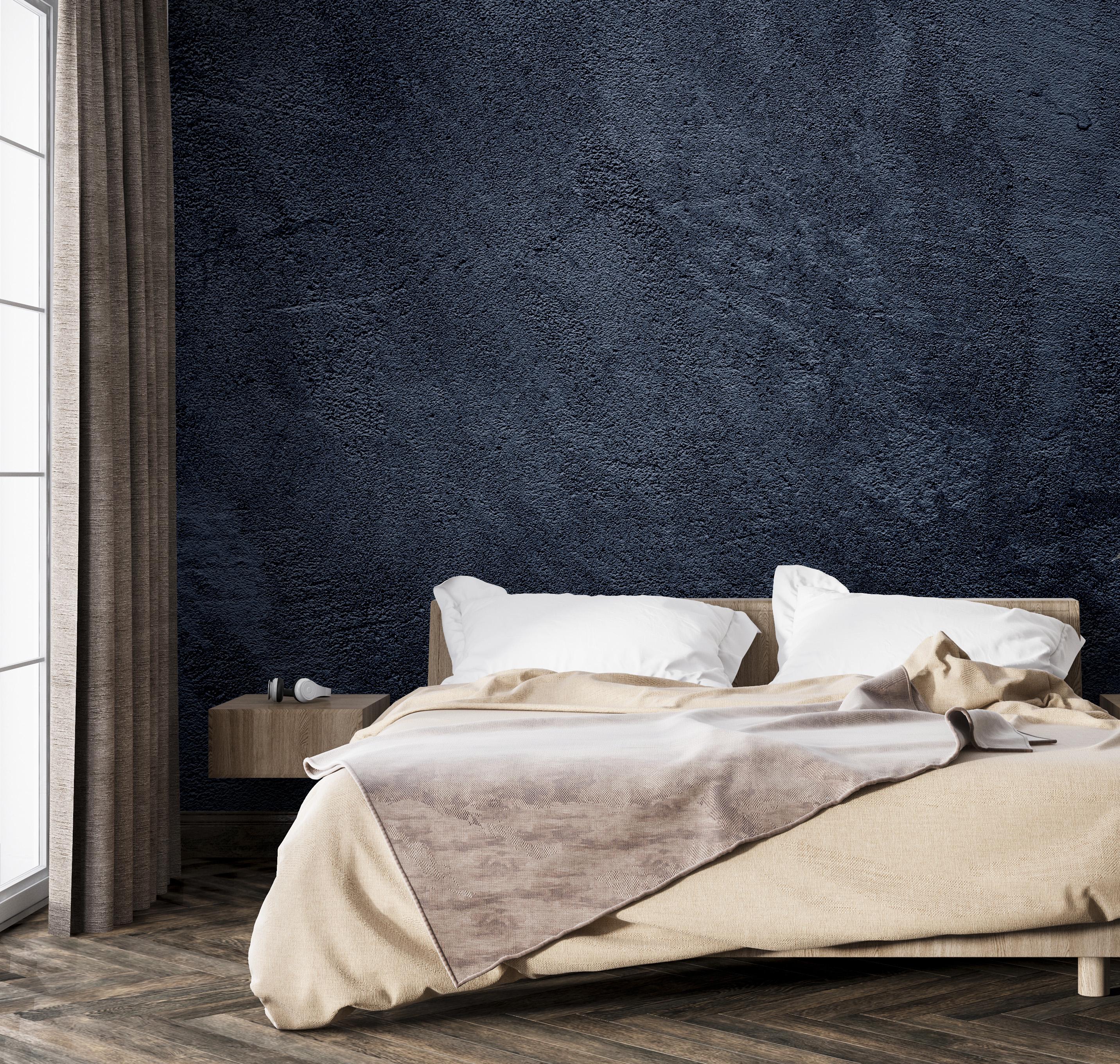 Dark Navy Concrete Wallpaper: Modern Grunge Texture, Peel & Stick Mural ...