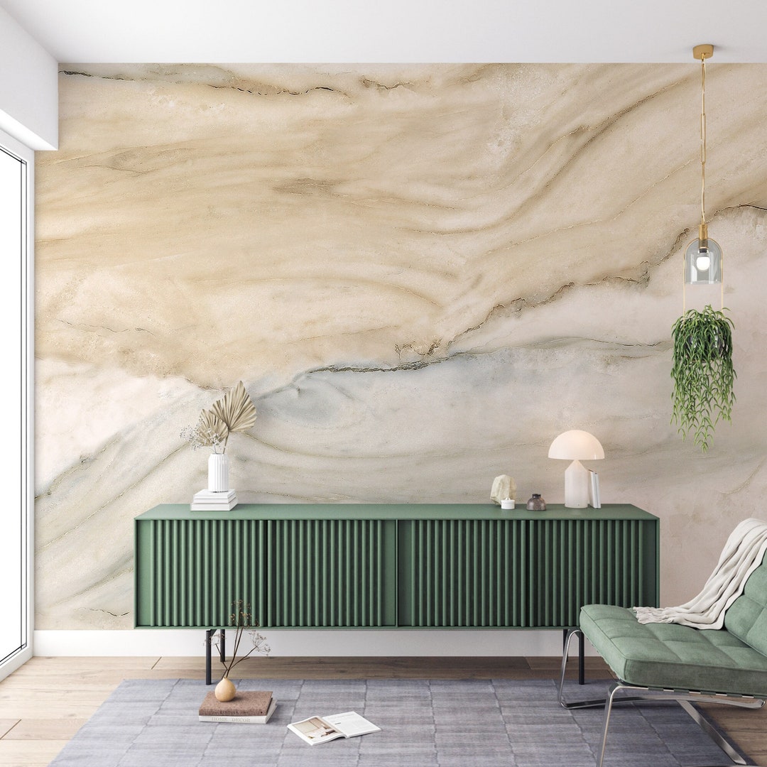 Classic Beige Marble Wallpaper Abstract Beige Marble Mural Luxury ...