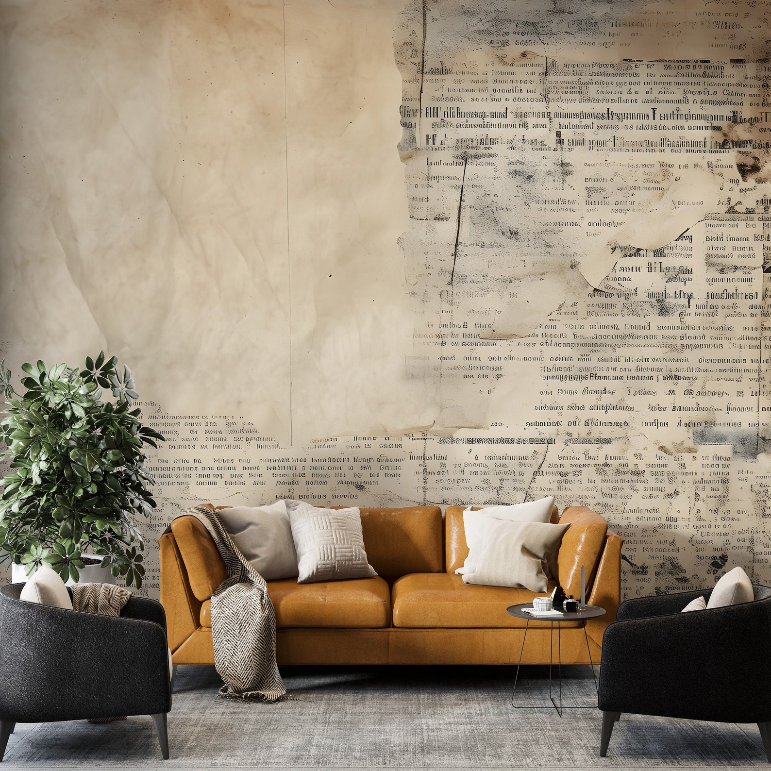 Retro Newspaper Wallpaper, Grunge Wallpaper Mural, Distinctive Vintage ...