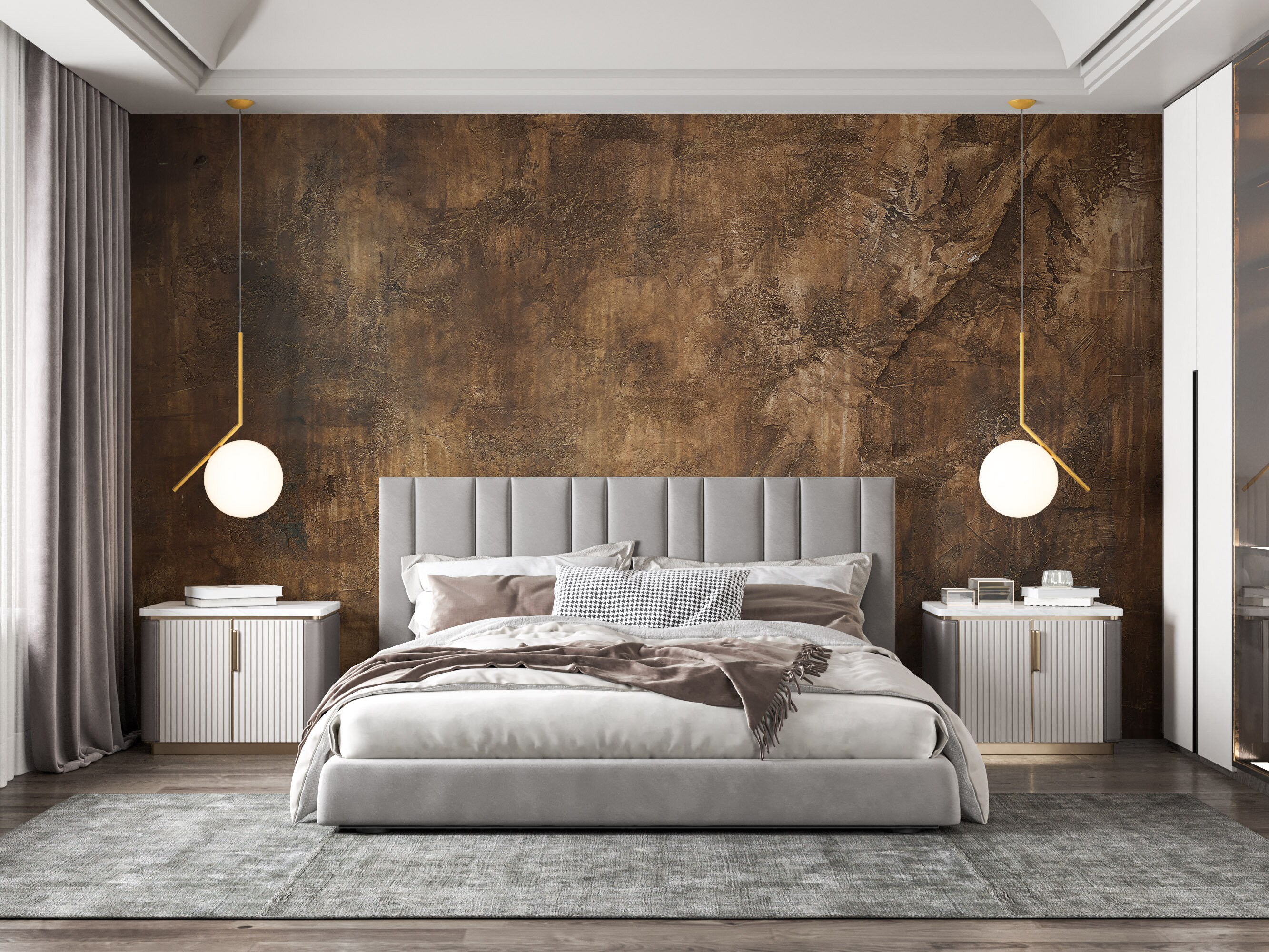 Venetian Bronze Stucco Wallpaper Modern Industrial Peel and - Etsy