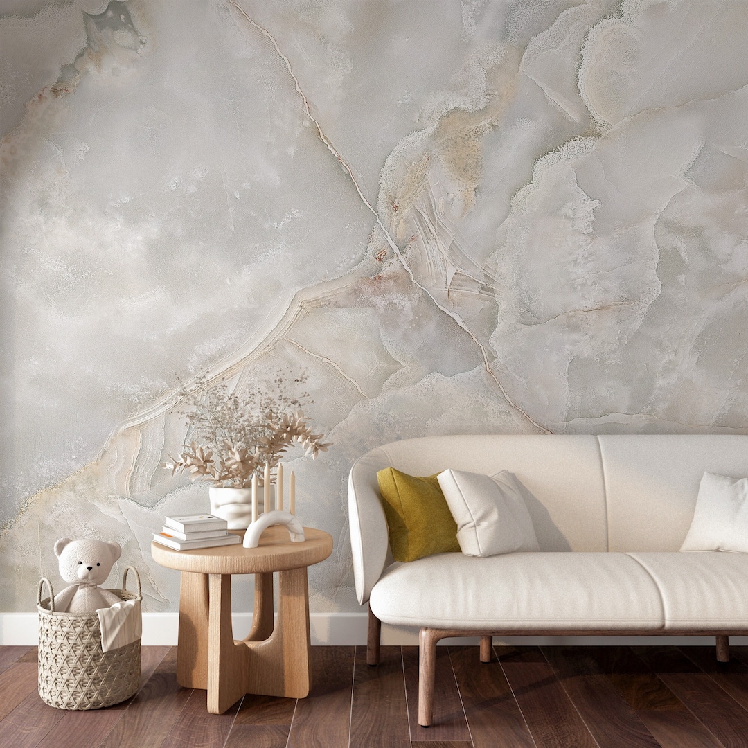 Modern Beige Marble Wallpaper | Aesthetic Neutral Colors Mural | Liquid ...