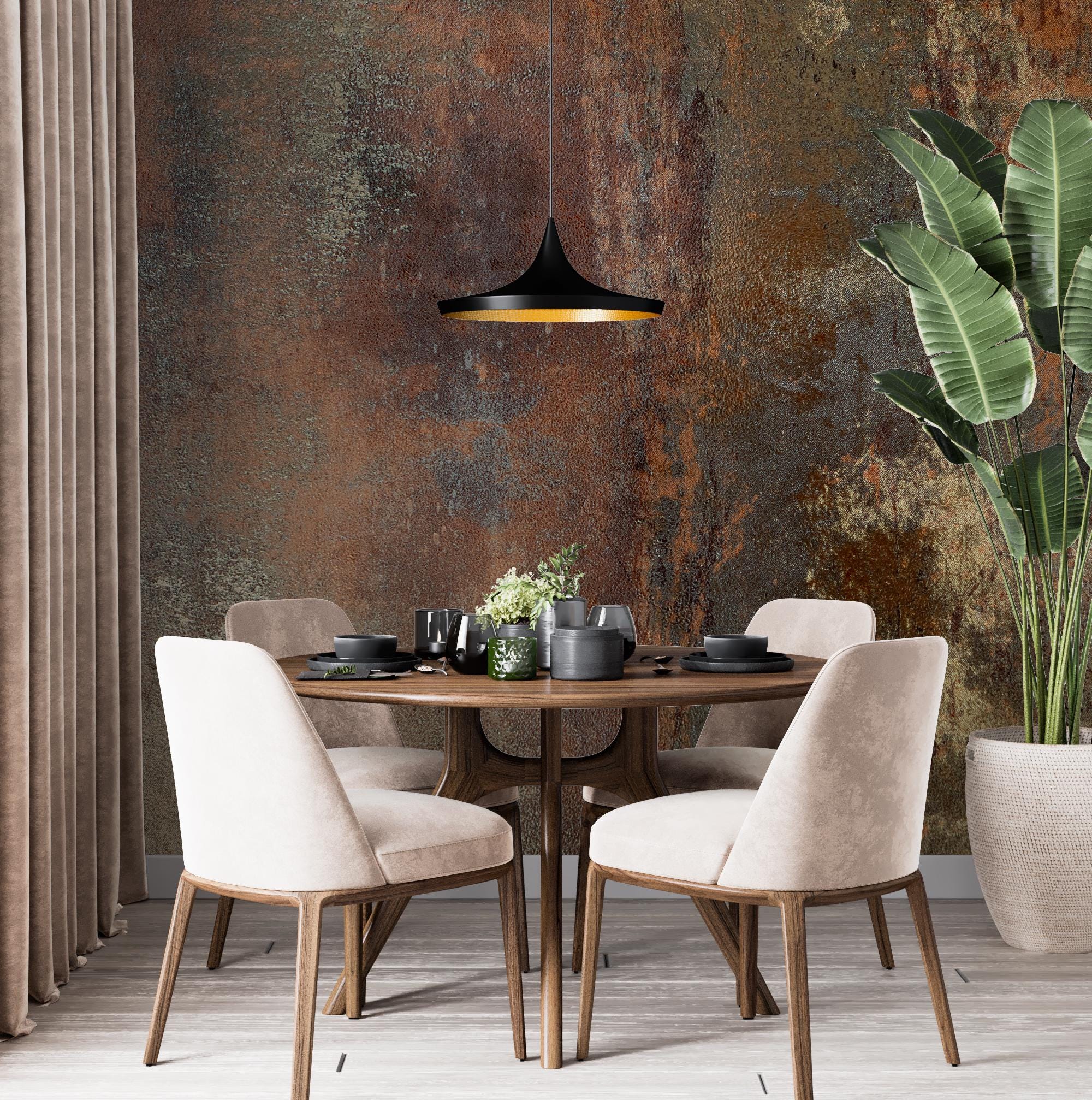 Venetian Bronze Stucco Wallpaper | Modern Industrial Peel and Stick ...